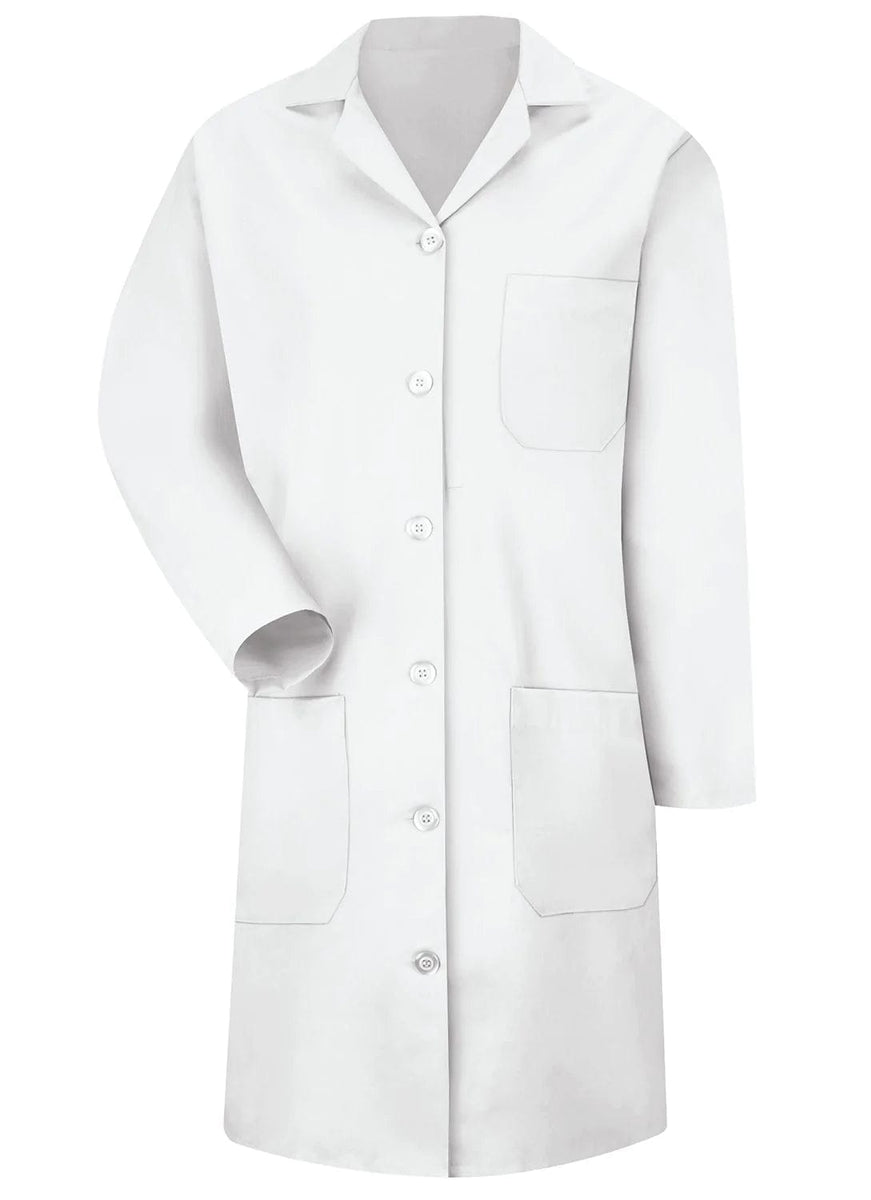 Women's White 6-Button Front Lab Coat – HousekeepingUniforms.com